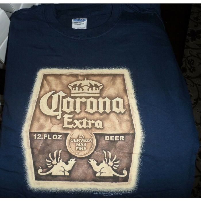 CORONA EXTRA La Cerveza Mas Fina Label T Shirt Brand New XL On EBid