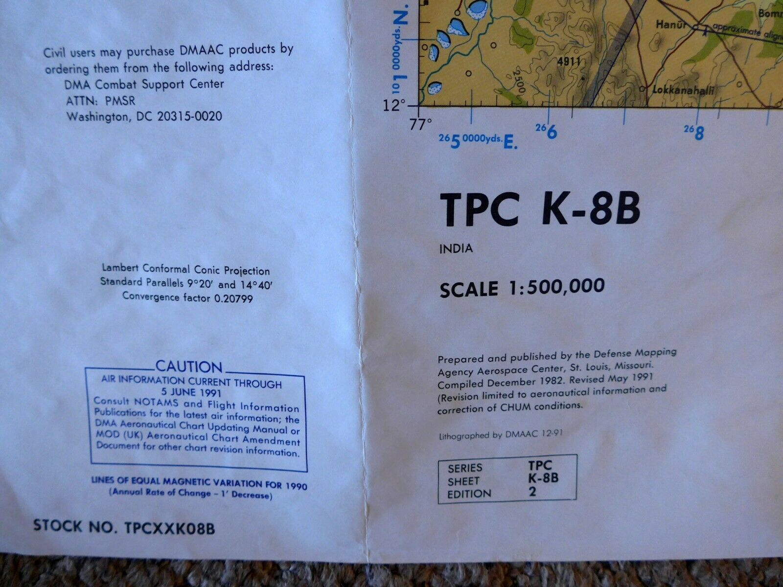 Bay Of Bengal Map Tactical Pilotage Chart 1991 Large Tpc K 8b On